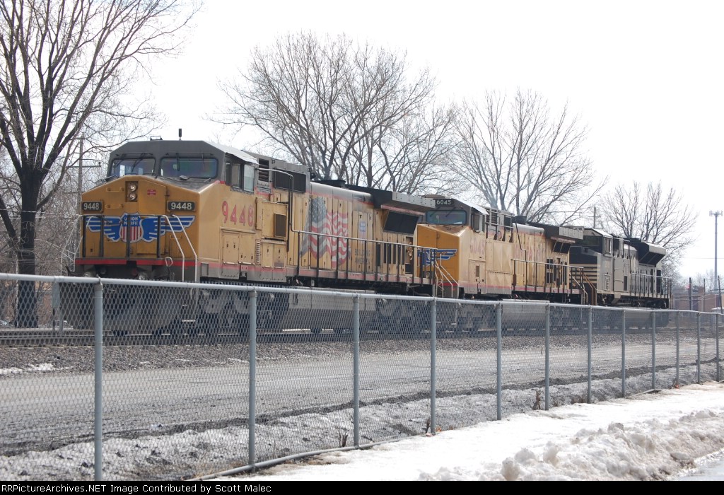 UP 9448, 6045 & NS 2718